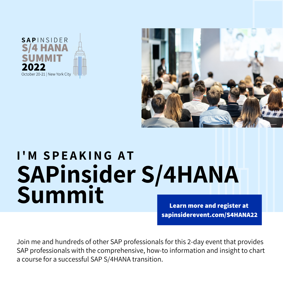 SAPinsider SAP S4/HANA Summit 2022 Speaker Marketing Kit - SAPinsider