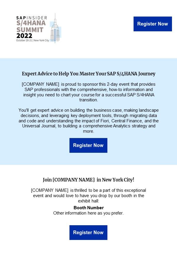 SAPinsider SAP S4/HANA Summit 2022 Sponsor Marketing Kit - SAPinsider