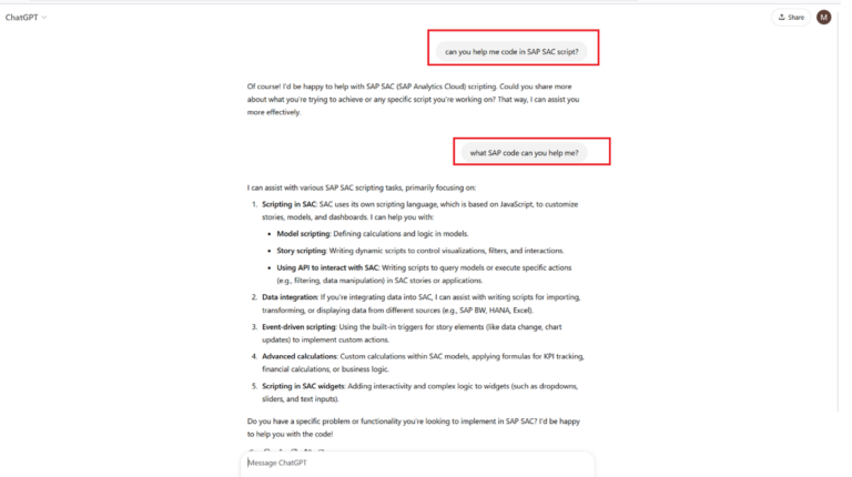 Rumble in the Jungle Round 1: Using OpenAI ChatGPT to Automate SAP SAC Script Code - SAPinsider